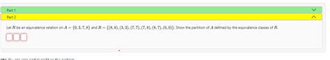 solved let r be an equivalence relation on a {0 3 7 8} and