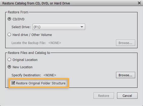 Move Elements Organizer Catalog