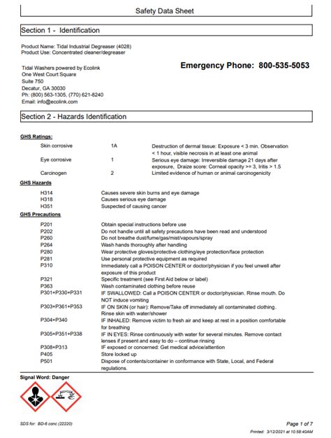 Engine Degreaser Safety Data Sheet At Janet Simmons Blog