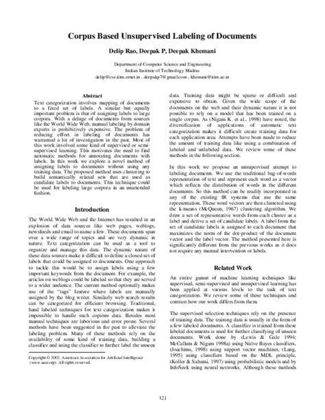 Pdf Corpus Based Unsupervised Labeling Of Documents