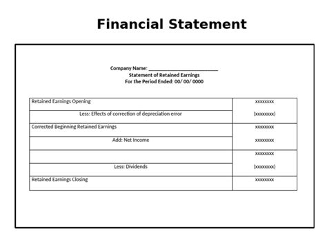Financial Statement Retain Earnings Pdf