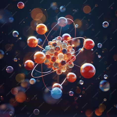 Abstract Atomic Structure With Dynamic Particles Electrons Orbiting The Nucleus Premium Ai