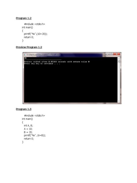 Include Int Main Printf I 1020 Return 0 Pdf