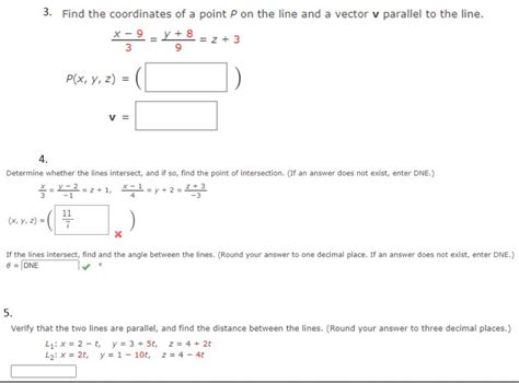 Solved Find The Coordinates Of A Point P On The Line And Chegg