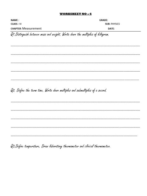 Class 6 Physics Measurement 1 Pdf