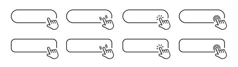 Premium Vector Click Here Web Button With Hand Cursor Action Button