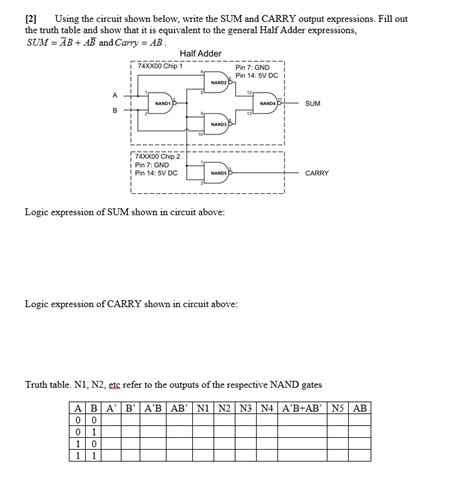 solved using the circuit shown below write the sum and