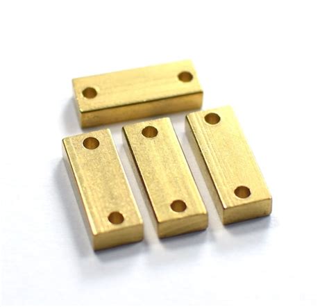 Brass Rectangle Bar Geometric 2 Hole Rectangle Stick Bar 3 Etsy