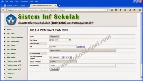Program Skripsi Sistem Informasi Pembayaran SPP Sekolah Berbasis Web