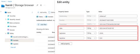 Iot Azure Table Storage Rest Api Not Returning Data Stack Overflow