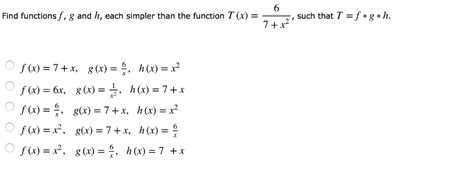 Solved 6 Find Functions G And H Each Simpler Than The