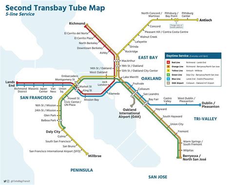 Mock Up Of Link21 Project Potential Bart Map With A Second Bay Crossing