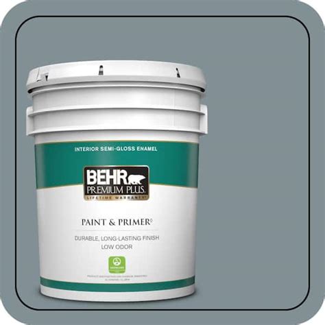 Behr Premium Plus 5 Gal 740f 4 Dark Storm Cloud Semi Gloss Enamel Low
