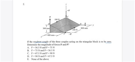Solved If ﻿the Resultant Couple Of ﻿the Three Couples Acting