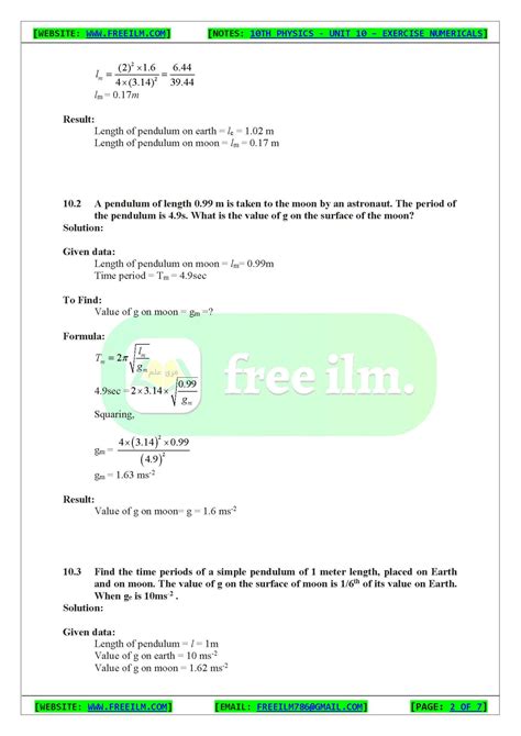 SOLUTION 10th Phy Ch 10 Numericals Studypool