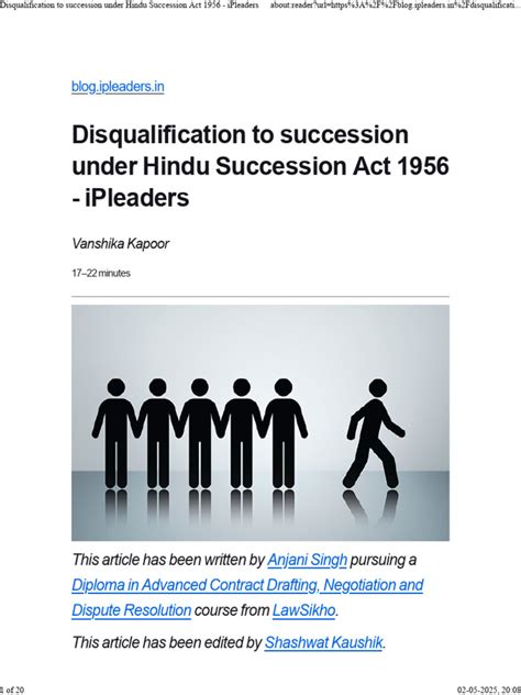 Impact Of Disqualifications On Hindu Inheritance A Critical Analysis Pdf Inheritance Justice