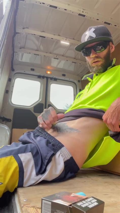 Tradie Jerkin It In His Work Van And Cumming