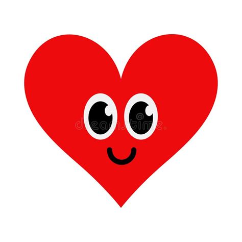 Cute Heart Cartoon Icon Heart Character With Different Emotions Cartoon Style Stock Vector