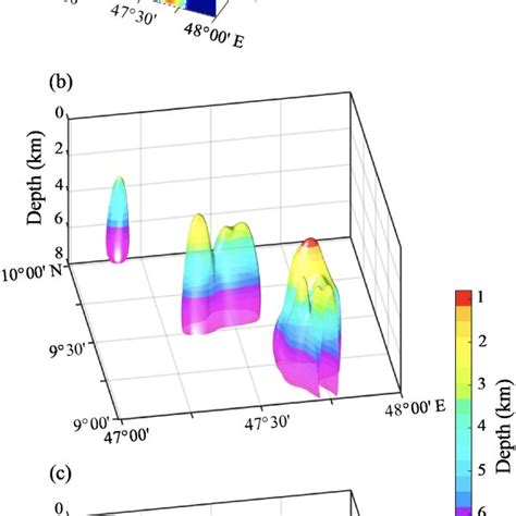 A Horizontal Slices Through The Inverted 3d Density Model Obtained By