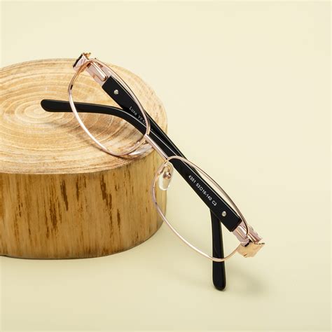 Rose Gold Classic Metal Rectangle Eyeglasses Luxe