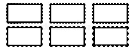 Set Of Rectangle Frames With Wavy Edges Rectangular Frameworks With