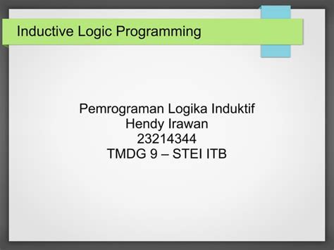 Inductive Logic Programming Ppt