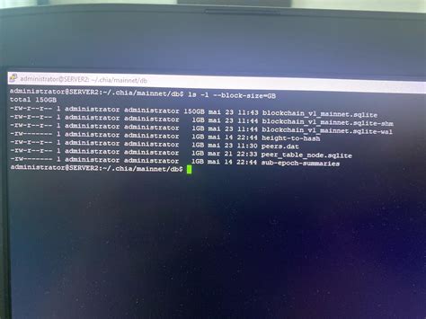 chia database uses 150gb r chia