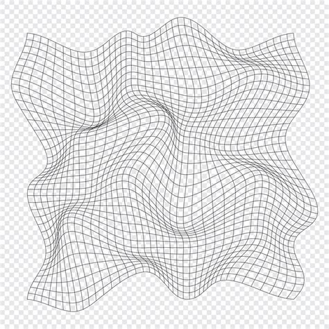 Premium Vector Distorted Square Grid Wireframe Wave Geometry Grid Warped Mesh Texture Curved