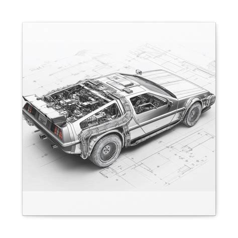 Delorean Time Machine Blueprint Art Print Perfect For Scifi And Engineering Enthusiasts Etsy