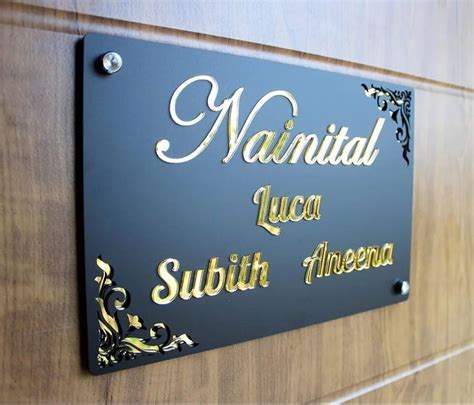 Black Acrylic Name Plate For Home At ₹ 10square Inch In New Delhi