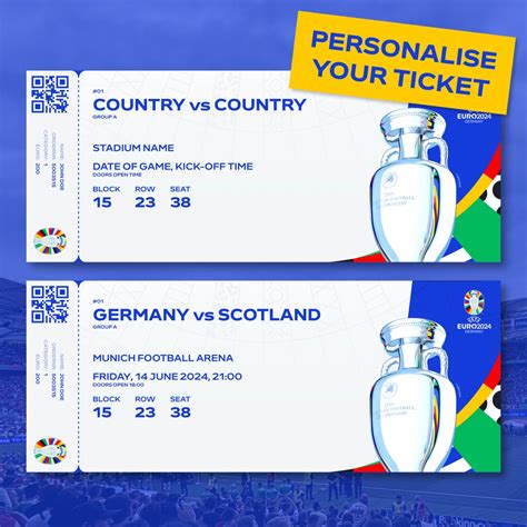 Personalised Euro 2024 Ticket Custom Euros 2024 Tickets Personalised
