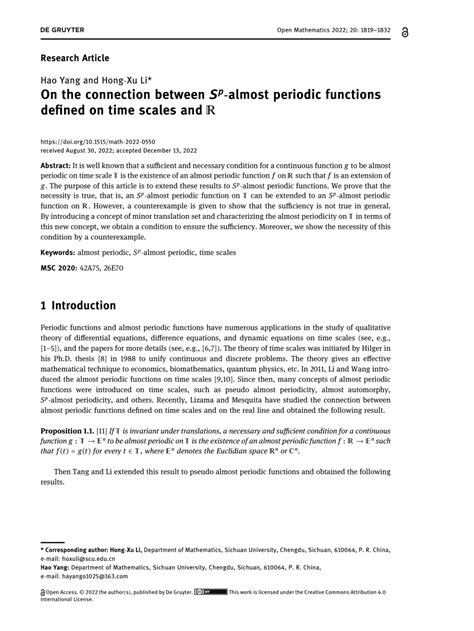 Pdf On The Connection Between S P Almost Periodic Functions Defined