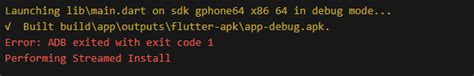 Flutter apk 설치 실패 Error ADB exited with exit code Performing Streamed Install