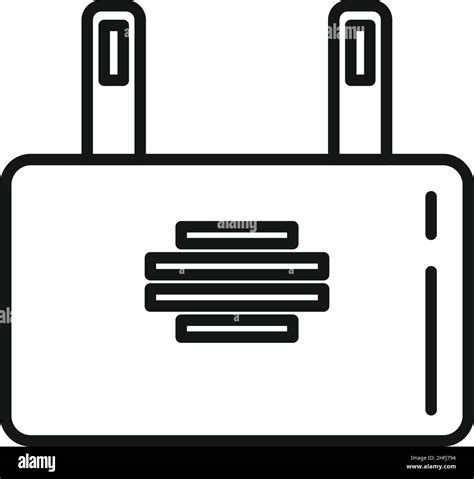Electric Capacitor Icon Outline Vector Resistor Component Electronic Circuit Stock Vector