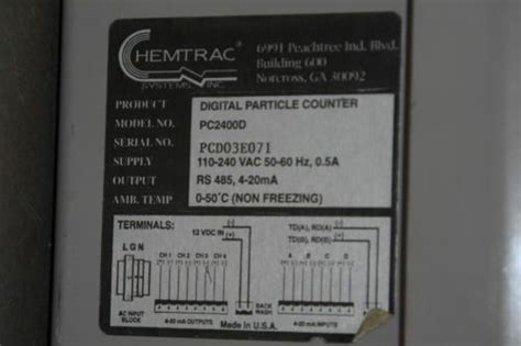 Chemtrac Laser Trac Digital Particle Counter Pc2400d Pc 2400 D