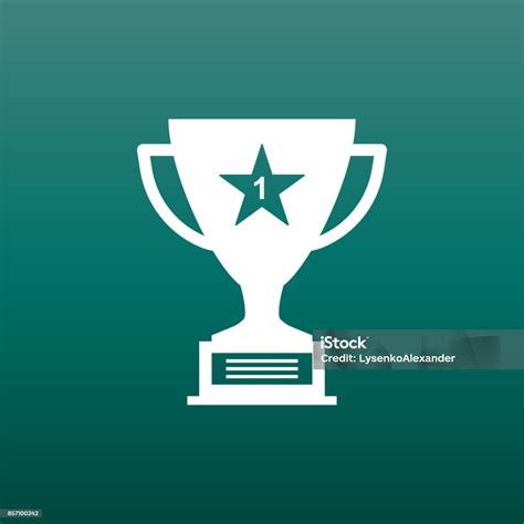 트로피 컵 평면 벡터 아이콘입니다 간단한 상자 기호입니다 녹색 바탕에 흰색 그림입니다 1에 대한 스톡 벡터 아트 및 기타 이미지 1 Championship 경기