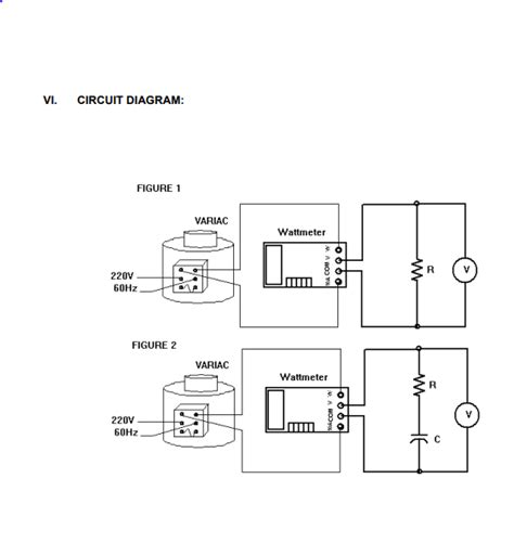 Solved VI CIRCUIT DIAGRAM FIGURE 1 VARIAC Wattmeter MA COM Chegg Com