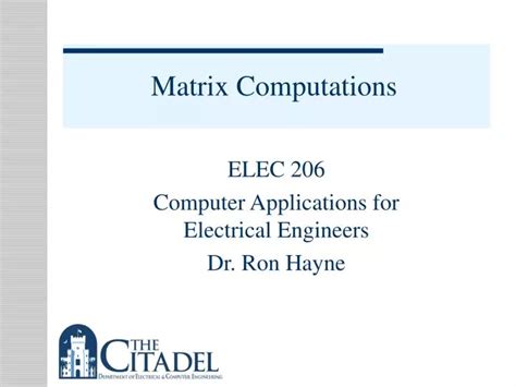 ppt matrix computations powerpoint presentation free download id