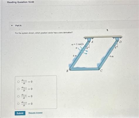 solved for the system shown which position vector has a