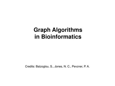 PPT Graph Algorithms In Bioinformatics PowerPoint Presentation Free Download ID