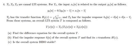 Solved 3 Consider An Lti System Described By The Difference