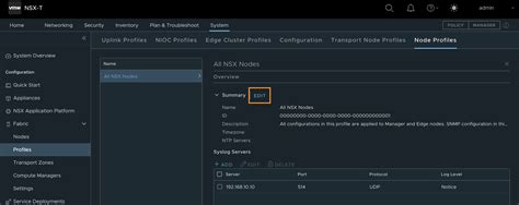 NSX T Syslog Configuration Revisited VDives