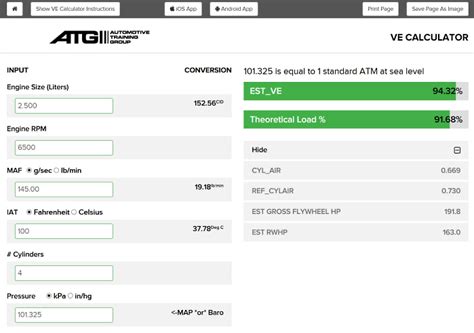 Volumetric Efficiency Vs Fuel Tri