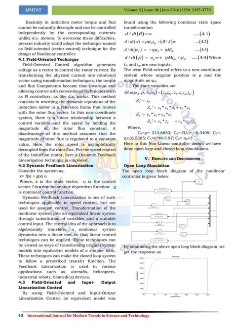 design of a linear and non linear controller for induction motor pdf