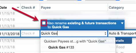Renaming Rules For Past And Future Transactions In Quicken For Mac