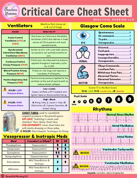 Critical Care Cheat Sheet Mode What Is It Assist Control Ventilation Acv Or Cmv Also