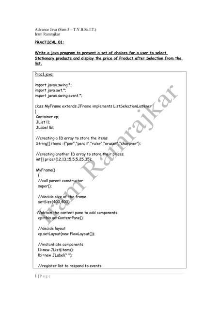 tybsc it sem5 advanced java practical soln downloadable pdf