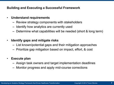 Developing A Strategic Analytics Framework That Drives Healthcare