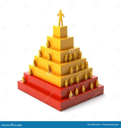 Miniature Figures Forming A Success Pyramid Isolated Background Ai