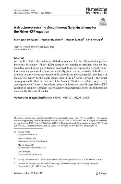 Pdf A Structure Preserving Discontinuous Galerkin Scheme For The